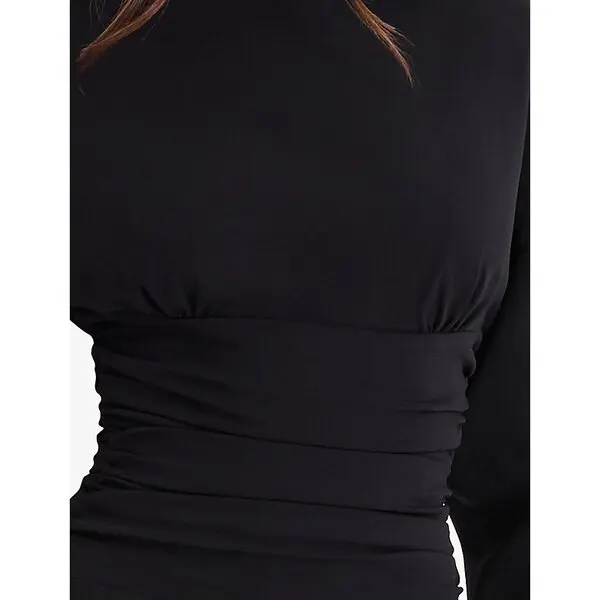 House Of Cb Elisetta Long-sleeved Crepe Playsuit