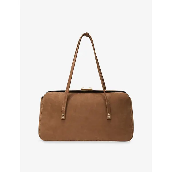 REISS Suede Bowling Bag