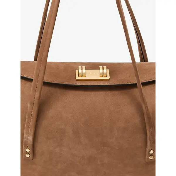 REISS Suede Bowling Bag