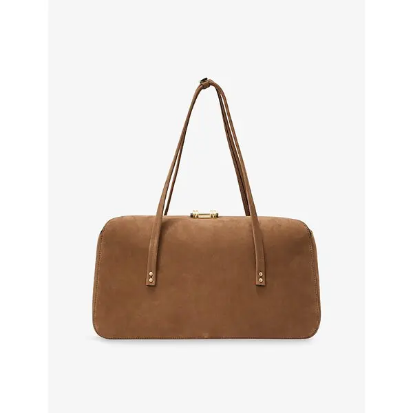 REISS Suede Bowling Bag