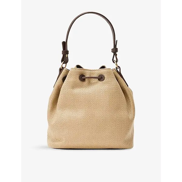 REISS Evie Raffia-effect Shoulder Bag