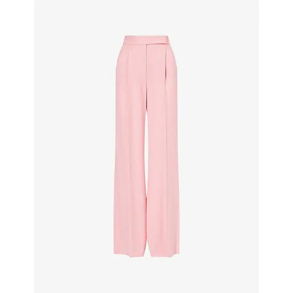Veronica Beard Marbeau Wide-leg Stretch-twill Trousers - Petal