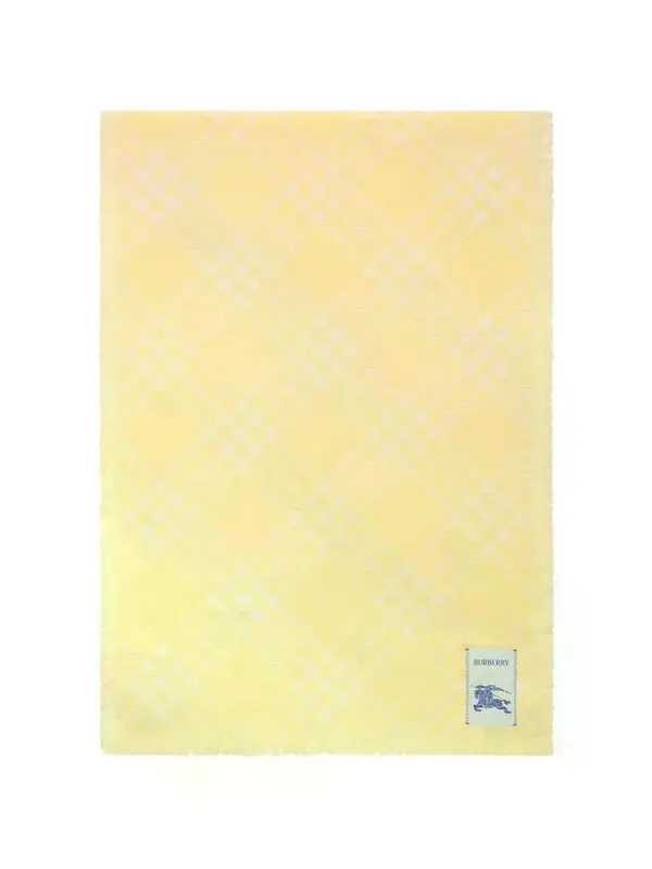 Burberry Wide Check Wool Silk Scarf - Yellow