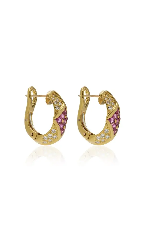 FOR FUTURE REFERENCE VINTAGE 1980's Yellow Gold, Ruby, And Diamond Earrings