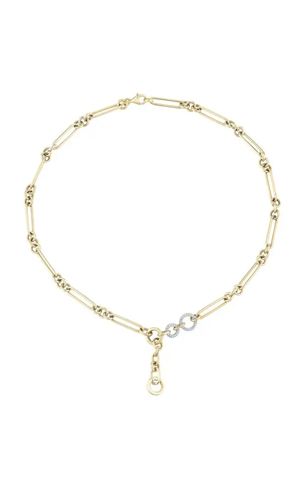 ISABEL DELGADO 14k Gold Circle Diamond Chain Necklace - Yellow