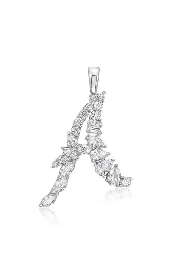 ISABEL DELGADO 14k Gold Mixed Cut Diamond Initials - White