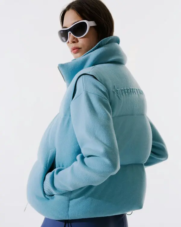 Perfect Moment Wool & Cashmere Down Gilet - Cloud-blue