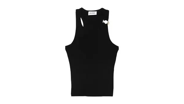 JEAN PAUL GAULTIER Tank Top With Piercing Detail - Black