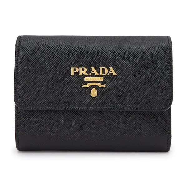 Prada Saffiano Short Wallet - Black