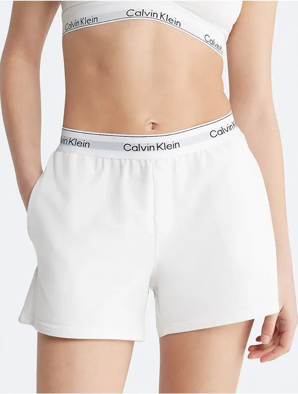 Calvin Klein Icon Cotton Modal Lounge Sleep Shorts - Classic White