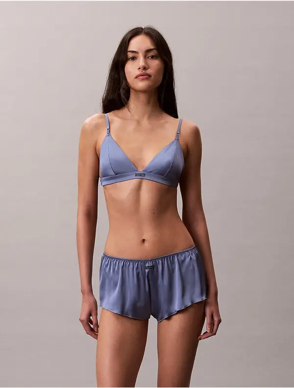 Calvin Klein Signature Satin Tap Short - Blue Tulip