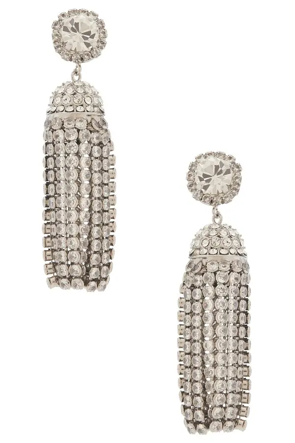 Rabanne Drop Earrings - Silver Crystal