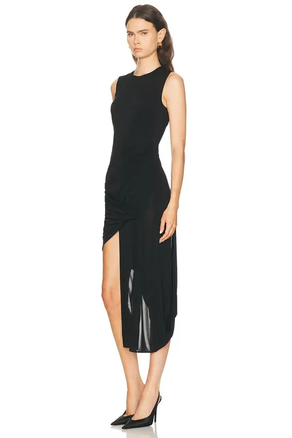 Helmut Lang Twist Drape Dress - Black