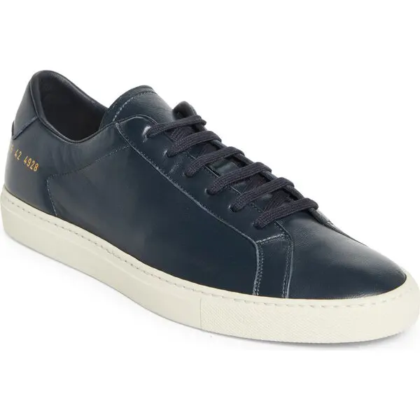 COMMON PROJECTS Achilles Slim Premium Sneaker - Navy