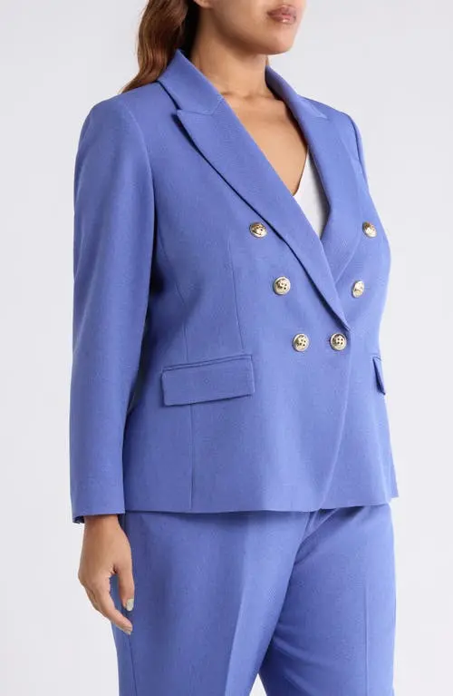 TAHARI ASL Double-breasted Twill Blazer