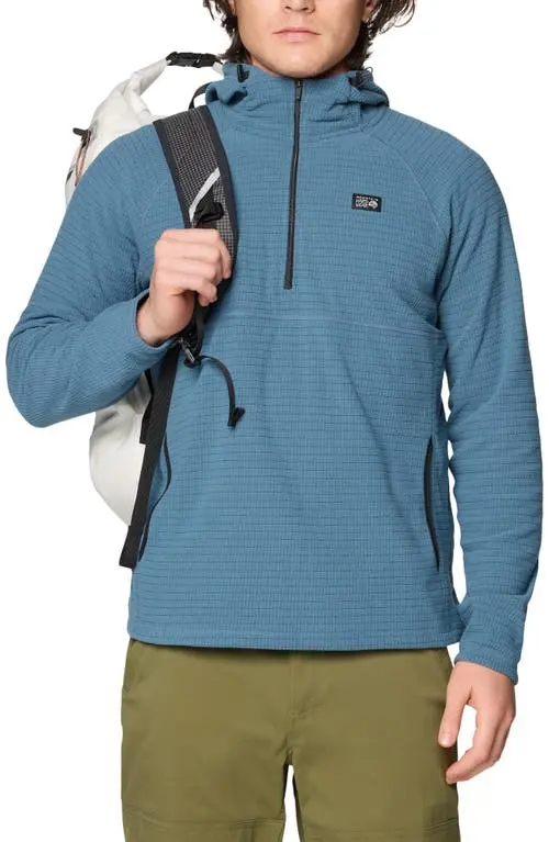 Mountain Hardwear Summit Grid Fleece Hoodie - Adriatic Blue
