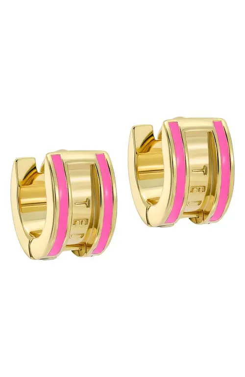 Ted Baker London Rolo Classic Color Huggie Hoop Earrings - Metallic Gold Pink