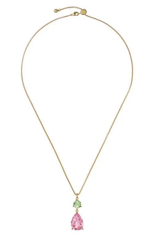 Ted Baker London Tearsa Crystal Teardrop Pendant Necklace - Metallic Gold