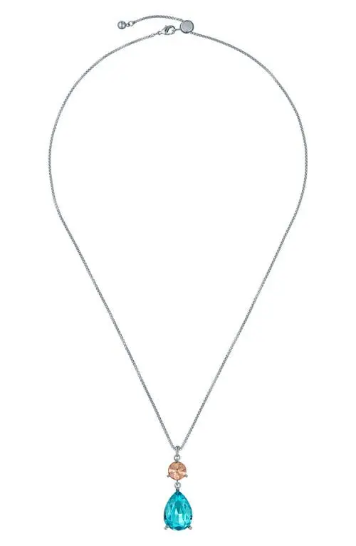 Ted Baker London Tearsa Crystal Teardrop Pendant Necklace - Metallic Silver