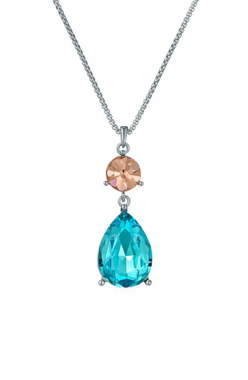 Ted Baker London Tearsa Crystal Teardrop Pendant Necklace - Metallic Silver