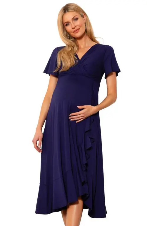 TIFFANY ROSE MATERNITY Nursing Midi Dress - Eclipse Blue