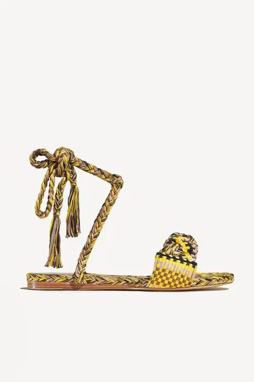 AMAMBAIH Paula Strappy Flat Sandals - Yellow