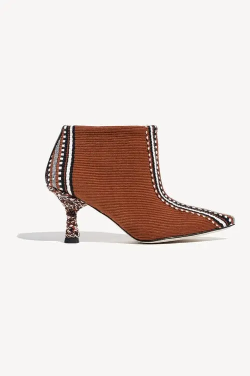 AMAMBAIH Inma Fabric Ankle Boots - Cognac