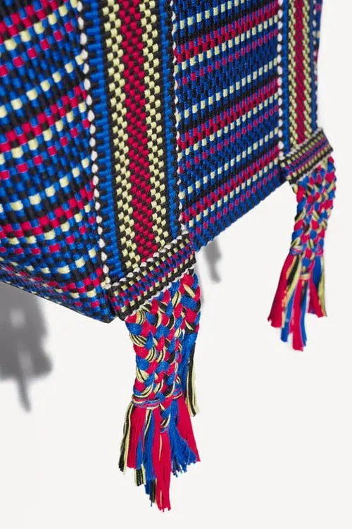 AMAMBAIH Chulo Large Woven Tote Bag With Fringe Detail