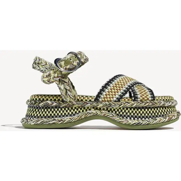 AMAMBAIH Medium Platform Sandals - Kaki Lemon