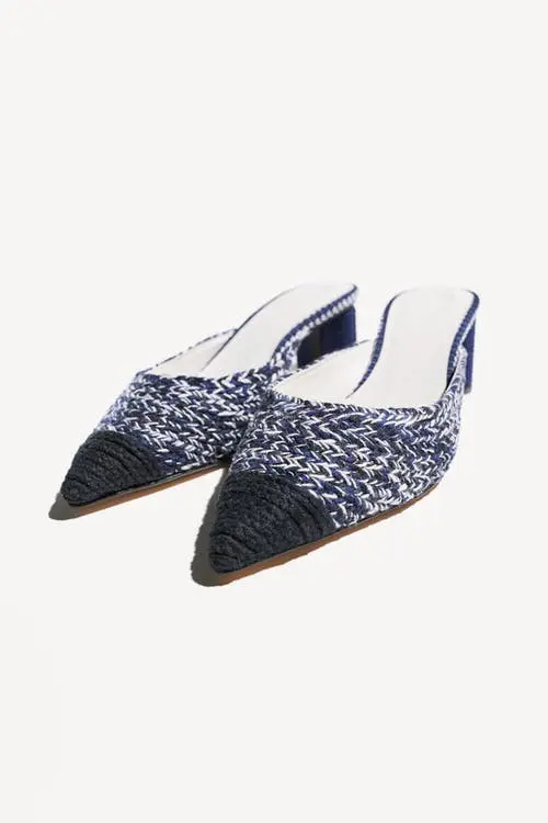AMAMBAIH Ines Braided Pointed-toe Mules - Night