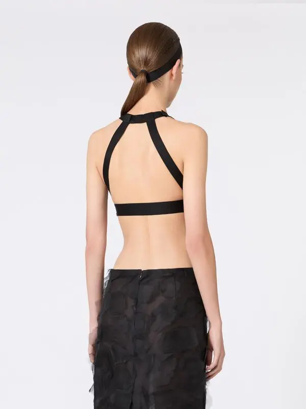 Max Mara Silk Fil Coupé Jacquard Crop Top