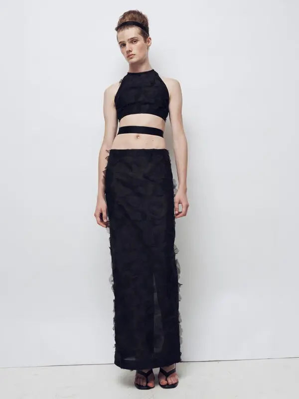 Max Mara Silk Fil Coupé Jacquard Crop Top