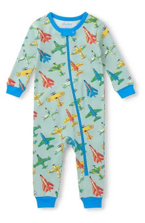 HATLEY Vintage Aircrafts Organic Cotton Zip Romper - Blue