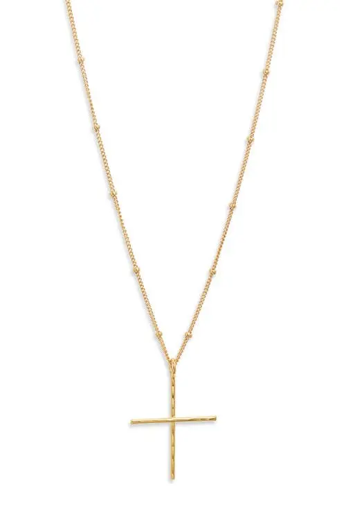 KIARA BY KI-ELE Hammered Cross Pendant Necklace - Gold