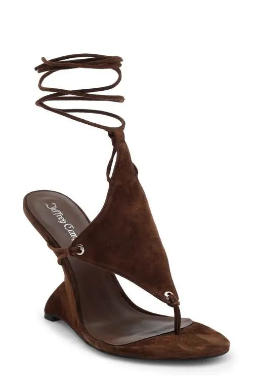 Jeffrey Campbell Pachouli Wedge Sandal - Espresso Suede
