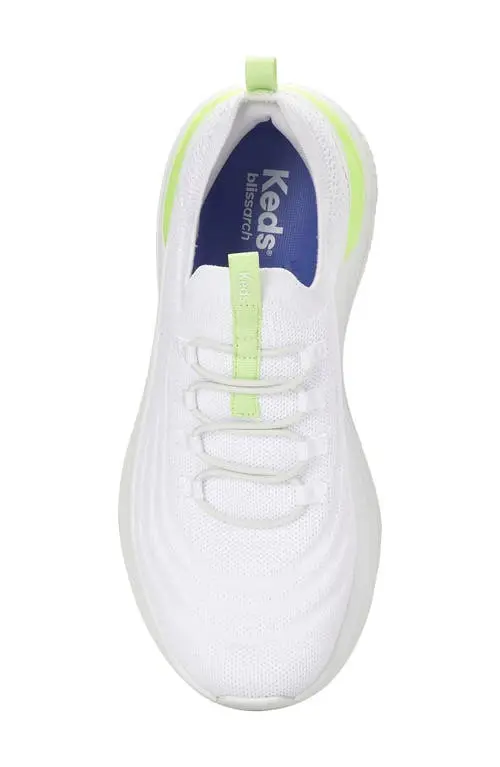 Keds® Bliss Knit Slip-on Sneakers - White/neon Lime Green