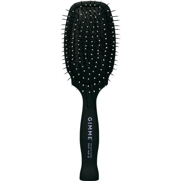 GIMME BEAUTY Damage-free Detangling Hair Brush With Anti-static & Heat Resistant Nylon Bristles - Black