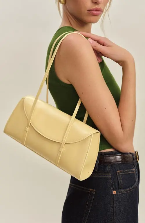 REFORMATION Elena Leather Shoulder Bag - Lemon Custard Leather