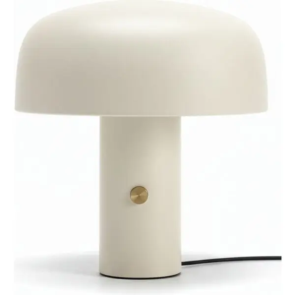 BRIGHTECH Anita Black 12" Modern And Elegant Led Table Lamp With Brass Rotary Knob - Cream White