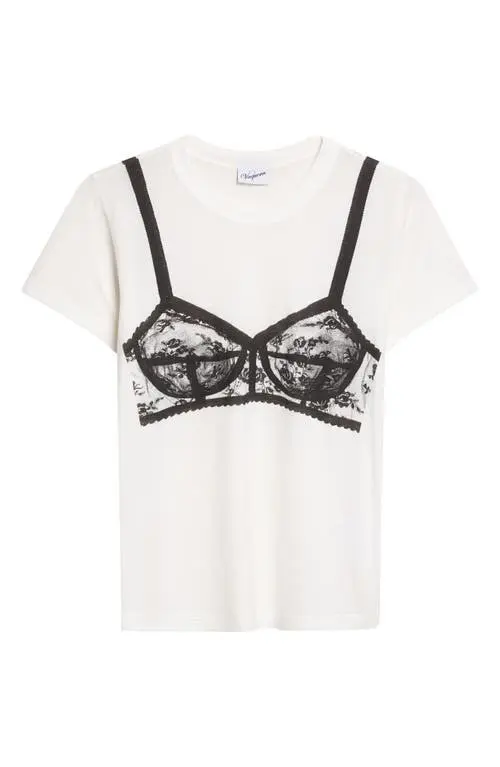 Vaquera Trompe L'oeil Bra T-shirt - White