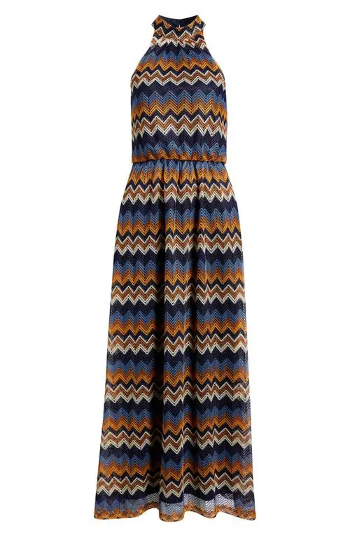 Julia Jordan Mock Neck Tie Belt Maxi Dress
