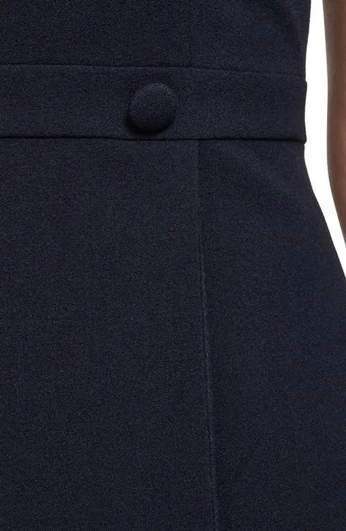 Vince Camuto Notch Neck Crepe Dress - Navy