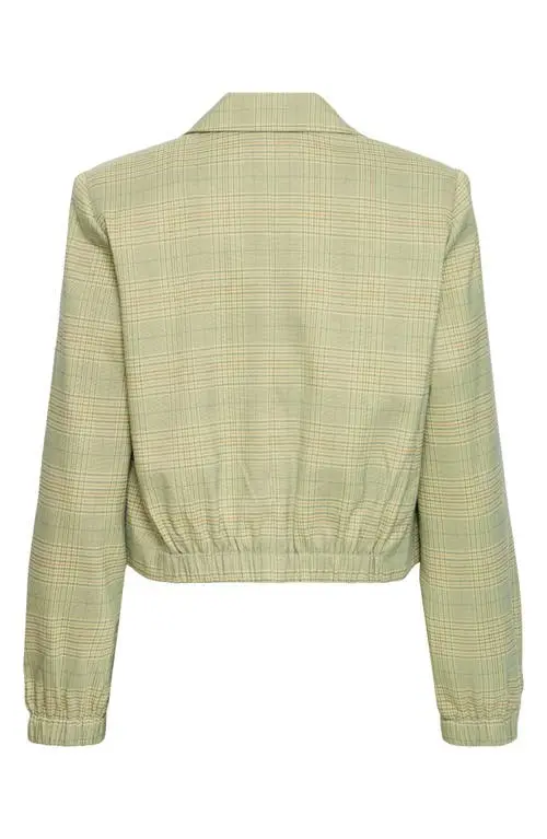 ICHI Joli Crop Plaid Blazer