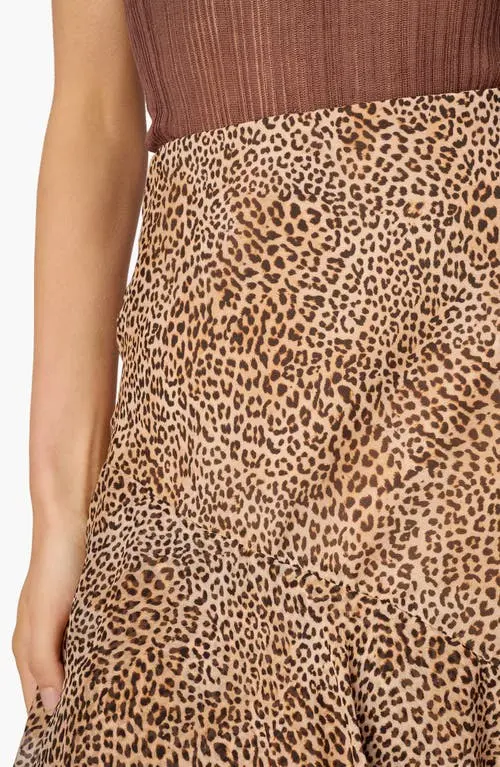 Cami Nyc Yazmeena Asymmetric Ruffle Chiffon Skirt - Leopard