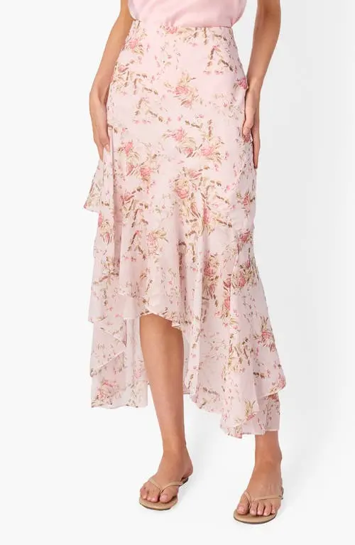 Cami Nyc Yazmeena Asymmetric Ruffle Chiffon Skirt - Painted Petals