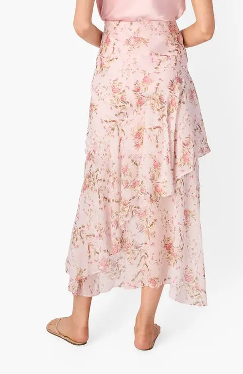 Cami Nyc Yazmeena Asymmetric Ruffle Chiffon Skirt - Painted Petals