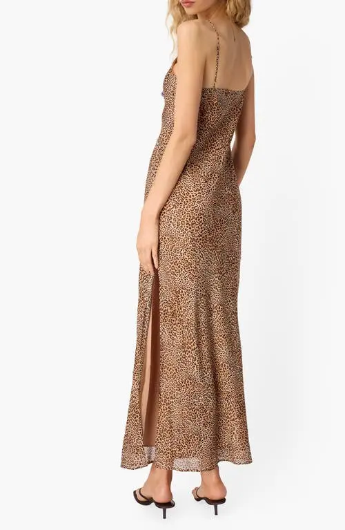 formal animal print dresses Elegant Cheetah Print Long Dress for Women