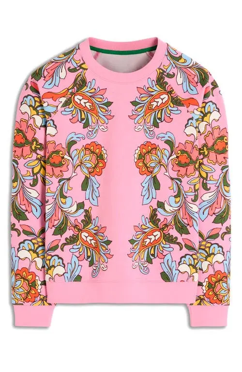 Boden Floral Print Cotton Sweatshirt