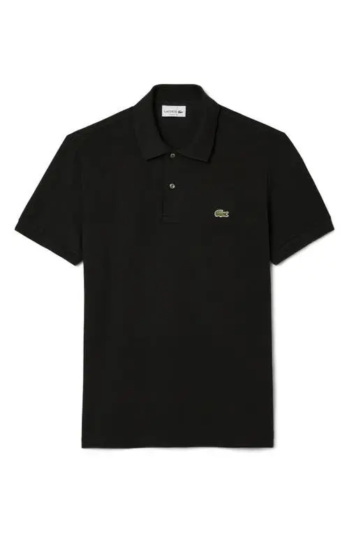 Lacoste Essentials Classic Fit Cotton Blend Piqué Polo - Black