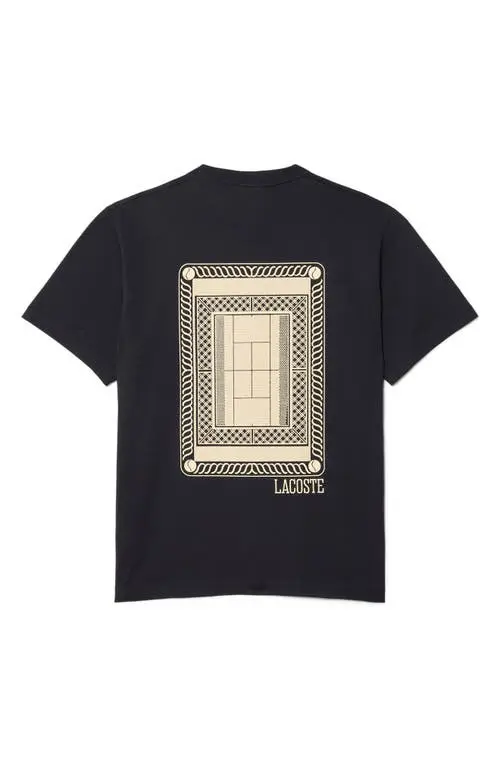Lacoste Tennis Court Cotton Graphic T-shirt